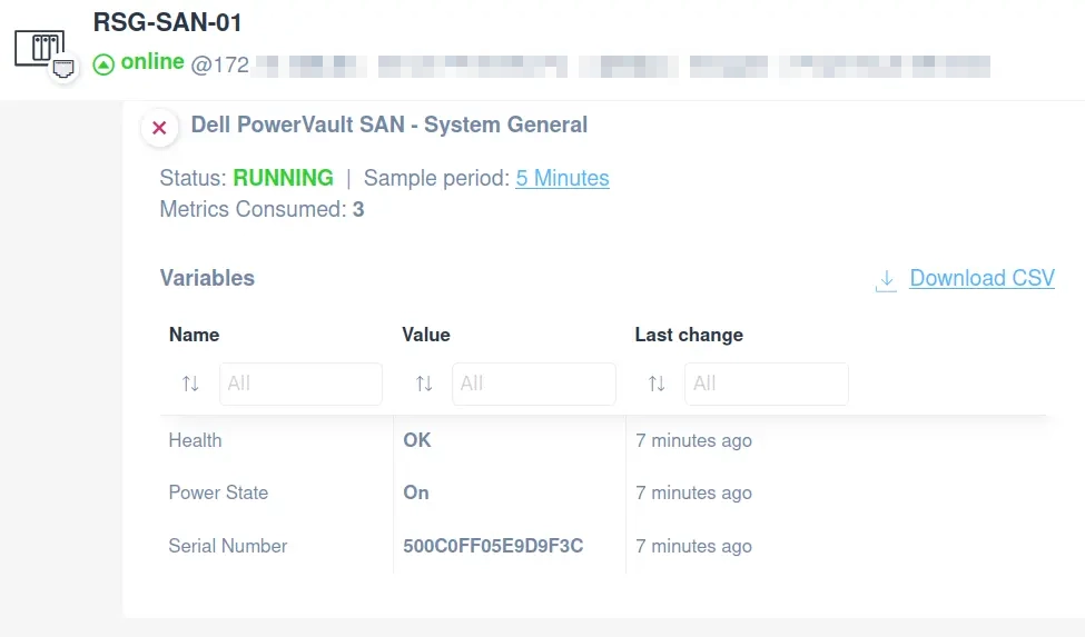 Domotz Dell PowerVault SAN Monitoring