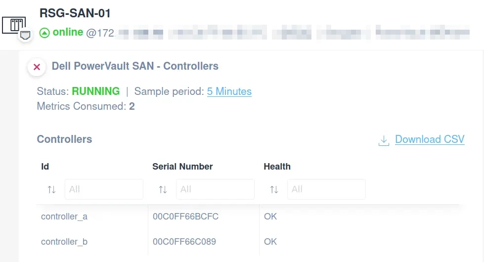 Domotz Dell PowerVault SAN Monitoring