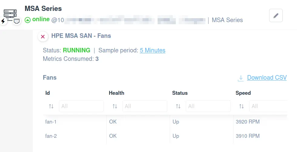 Domotz HPE MSA SAN Monitoring